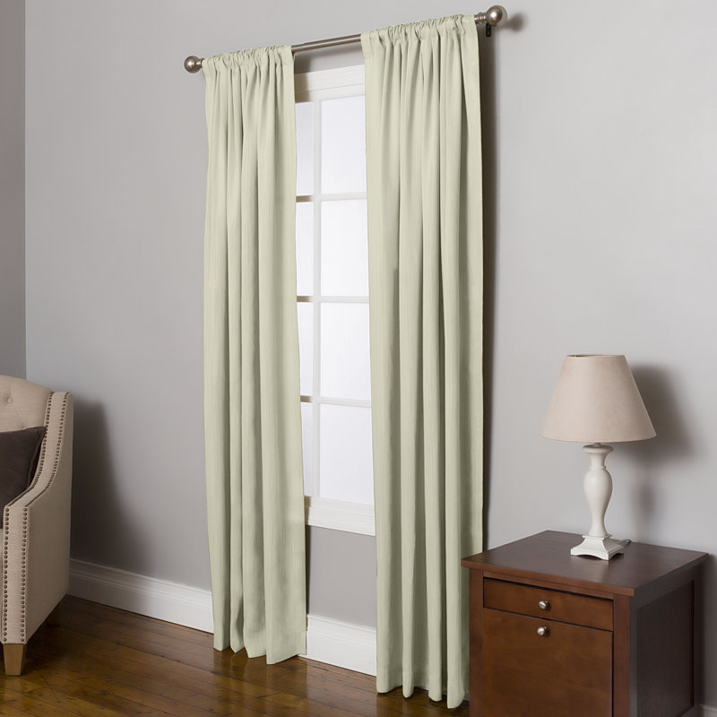 Hokku Designs Chiricahua Polyester/Cotton Light-Filtering Solid Color Curtain Panel With Rod ...